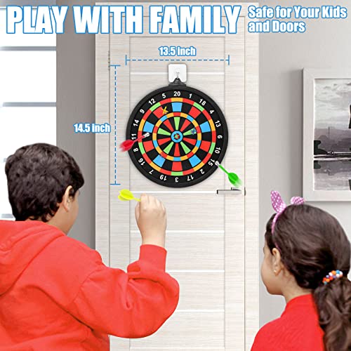 Magnetic Dart Board w/ 12 Darts, Toys for Boys Age 8-12, Safe Indoor Outdoor Games for Kids 8-12, Teen Gifts for 6 7 8 9 10 11 12 13 14 Year Old Boys Girls