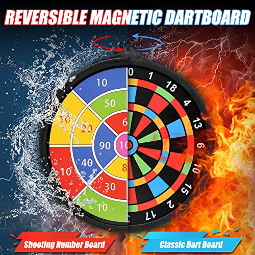 Magnetic Dart Board w/ 12 Darts, Toys for Boys Age 8-12, Safe Indoor Outdoor Games for Kids 8-12, Teen Gifts for 6 7 8 9 10 11 12 13 14 Year Old Boys Girls