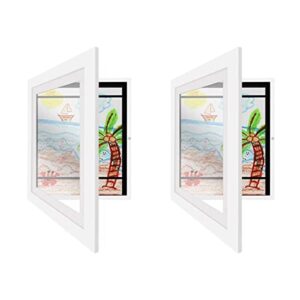 [2-pack] kids art frame | kids art frames front opening | kids artwork a4 picture frames changeable | artwork display storage frames for children drawing crafting