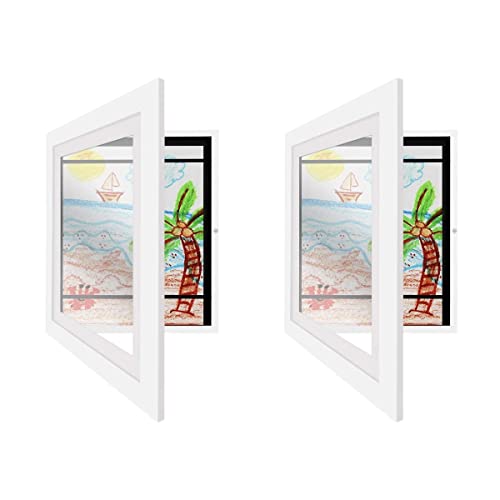 [2-Pack] Kids Art Frame | Kids Art Frames Front Opening | Kids Artwork A4 Picture Frames Changeable | Artwork Display Storage Frames for Children Drawing Crafting