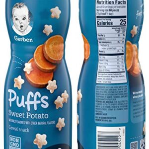 Gerber Puffs Cereal Snack Variety Pack - 1 Strawberry Apple, 1 Banana, 1 Sweet Potato - 1.48 OZ Each (Pack of 3)