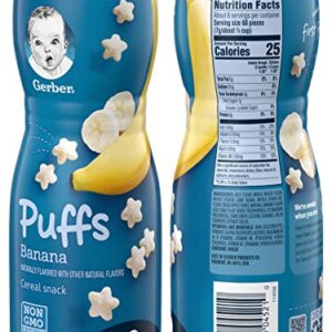 Gerber Puffs Cereal Snack Variety Pack - 1 Strawberry Apple, 1 Banana, 1 Sweet Potato - 1.48 OZ Each (Pack of 3)