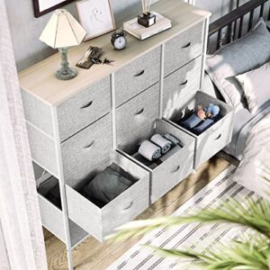 YITAHOME Tall Dresser with 12 Drawers - Fabric Storage Tower, Organizer Unit for Bedroom, Living Room, Hallway, Closets & Nursery - Sturdy Steel Frame, Wooden Top & Easy Pull Fabric Bins (Light Gray)