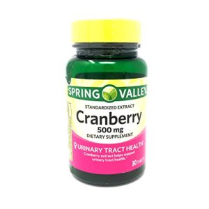 spring valley standardized extract cranberry, 500 mg, 30 tablets