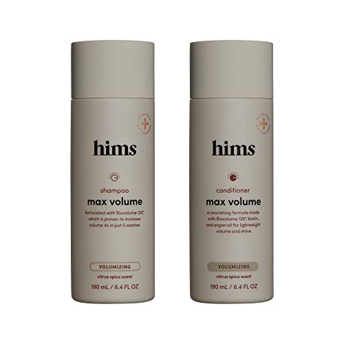 Hims Max Volume Shampoo & Conditioner Pack - Volumizing Shampoo and Conditioner for Men - Citrus Spice - Men's Natural Shampoo & Conditioner - 2 x 6.4 fl oz Bottles