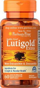 puritan’s pride healthy eyes lutigold extra – 60 soft gels – lutein with meso-zeaxanthin and zeaxanthin