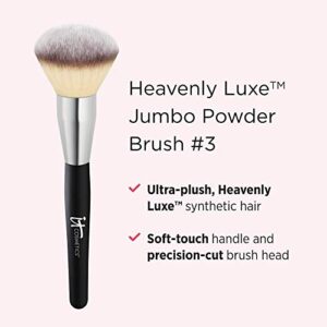 IT Cosmetics Heavenly Luxe Jumbo Powder Brush #3 - For Loose & Pressed Powder - Poreless, Optical-Blurring Finish - With Over 100,000 Award-Winning Heavenly Luxe Hairs