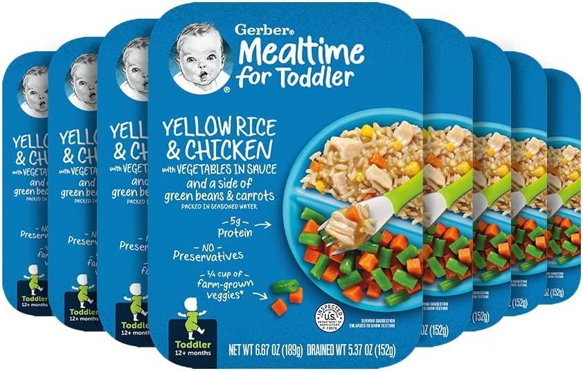 Gerber Mealtime for Toddler Yellow Rice with Chicken & Vegetables, 6.67 Ounce (Pack of 8)