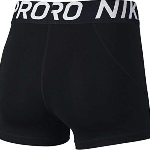 Nike Women's Pro 3" Training Shorts (Indigo Force/Black, Medium) (Black White, Medium)