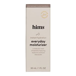 hims everyday moisturizer for men – energize skin, lock in hydration – hyaluronic acid, shea butter, lightweight formula, ocean scent – vegan, cruelty-free, no parabens – (1oz)