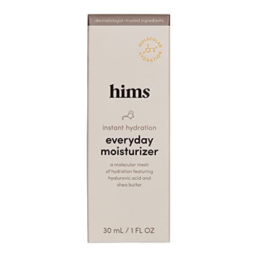 hims everyday moisturizer for men - Energize Skin, Lock in Hydration - Hyaluronic Acid, Shea Butter, Lightweight Formula, Ocean Scent - Vegan, Cruelty-Free, No Parabens - (1oz)