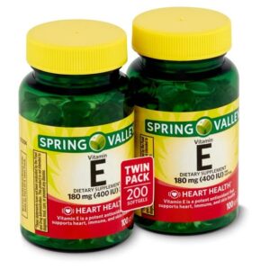 Spring - Valley Vitamin E Dietary Supplement Twin Pack 180 mg - 100 Softgels Pack of 2