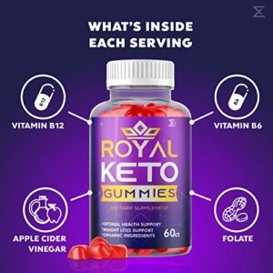 (3 Pack) Royal Keto Gummies Organic Support Belly Fat Diet - RoyalKeto ACV Gunmies Royal Keto Gummies Regal Royle Royel Weight Men Women Loss Gomitas Apple Cider Vinegar Supplement (180 Gummies)