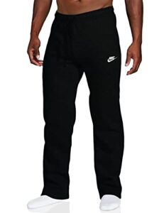 nike men’s sportswear open hem club pants, black/white, small