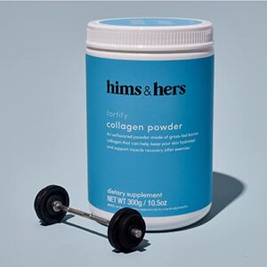 HIMS & HERS unflavored Collagen Protein Powder with 18 Amino acids, Soy-Free and Gluten-Free, no GMOs and Artificial sweeteners, 30 Servings, 10.5oz