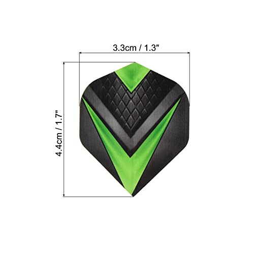 PATIKIL Dart Flights, 12 Pack PET Standard Darts Accessories Replacement Parts for Soft Tip Steel Tip, V Style, Black, Green