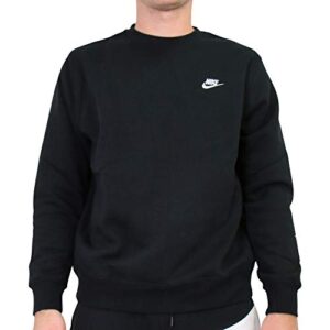 nike men’s nsw club crew, black/white, small