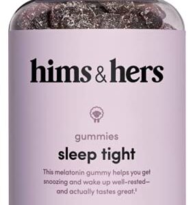 HIMS & Hers Sleep Gummies Melatonin Pomegranate Berry Flavor with Chamomile Extract and L-theanine. 60 Gummies. 1 Pack (Packaging May Vary)