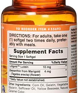 Puritans Pride Zeaxanthin 4mg with Lutein 10mg, Supports Healthy Eyes and Vision*, 60 ct