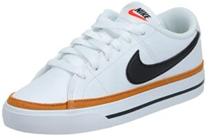 nike women’s court legacy sneaker, white/desert ochre/team orange/black, 6