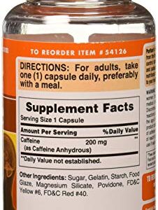 Puritans Pride Caffeine 200 Mg 8-Hour Sustained Release, 60 Count (Pack of 1) Package may vary