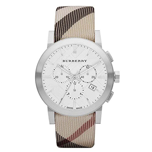 Burberry Mens City Leather Strap Nova Check Watch BU9357