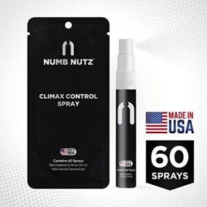 Delay Spray for Him, 60 Pumps, Numb Nutz Last Longer Bed Premature Ejaculant Control Sexual Enhancers, Desensitizing Spray Sex Men, Climax Delay Spray for Men 0.34 Fl Oz (Pack of 1) 1 0.34 Fl Oz