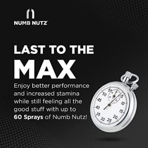 Delay Spray for Him, 60 Pumps, Numb Nutz Last Longer Bed Premature Ejaculant Control Sexual Enhancers, Desensitizing Spray Sex Men, Climax Delay Spray for Men 0.34 Fl Oz (Pack of 1) 1 0.34 Fl Oz