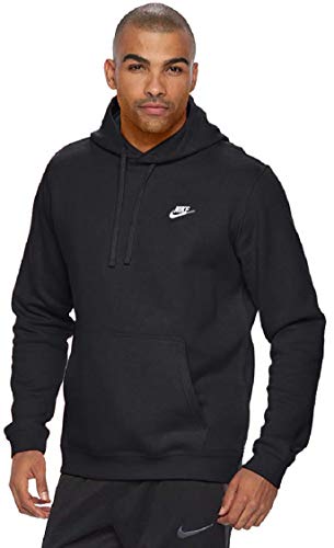 Nike Men's Club Fleece Pullover Hoodie (Black, Small)