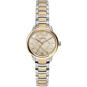 burberry women’s the classic round two-tone stainless steel bracelet timepiece 32mm bu10118