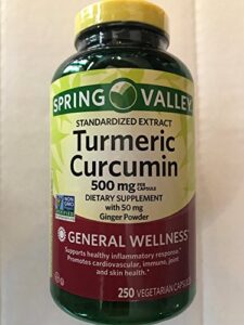 spring valley turmeric curcumin with ginger powder 250 capsules