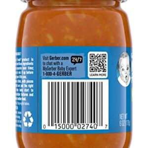 Gerber Mealtime for Baby 3rd Foods Veggie Power Baby Food Jar, Pasta Marinara, Non-GMO Pureed Baby Food for Crawlers, 6-Ounce Glass Jar (Pack of 12 Jars)