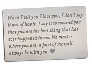 engraved wallet insert stainless steel wallet love note insert for men boyfriend gifts husband gifts