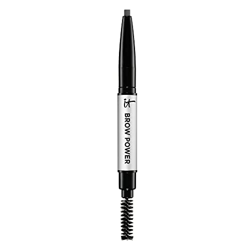 IT Cosmetics Brow Power, Universal Taupe - Travel Size - Universal Eyebrow Pencil - Mimics the Look of Real Hair - Budge-Proof Formula - With Biotin, Saw Palmetto & Antioxidants - 0.0025 oz