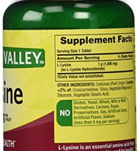 Spring Valley - L-Lysine 1000 mg, 100 Tablets