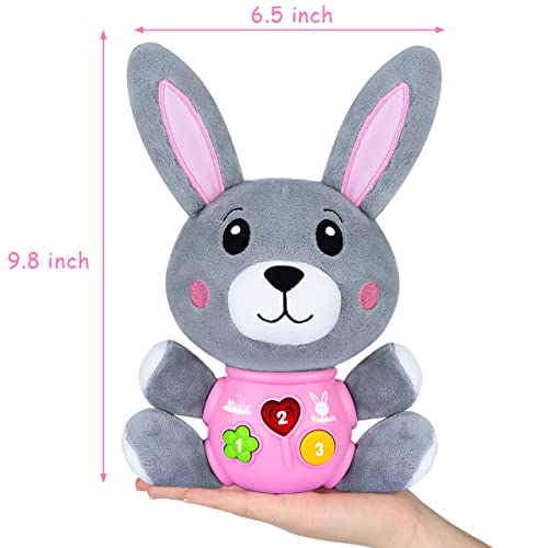 Easter Bunny Baby Toys 6 to 12 Months - Musical Light Up Toys for Baby 0-6 Months Newborn Plush Rabbit Toys - Easter Gifts for Babies Boys & Girls Infant Stuffed Animal Toy Baby Gifts 0 to 36 Months