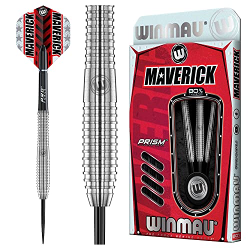 Winmau Maverick 22 Gram Professional Steeltip Tungsten Darts Set with Flights and Stems (Shafts)