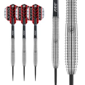 Winmau Maverick 22 Gram Professional Steeltip Tungsten Darts Set with Flights and Stems (Shafts)