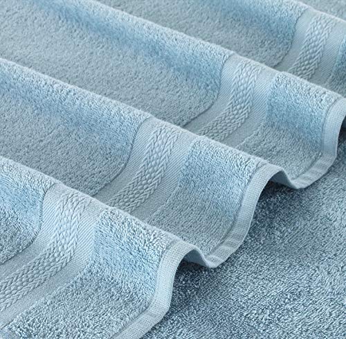 REGAL RUBY, 6 Piece Towel Set, 2 Bath Towels 2 Hand Towels 2 Washcloths, Soft and Absorbent, 100% Turkish Cotton Towels for Bathroom and Kitchen Shower Towel, Blue