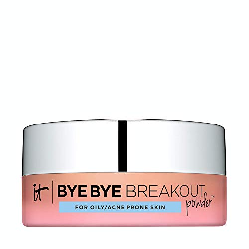 IT Cosmetics Bye Bye Breakout Powder, Light Medium (C) - Reduces Shine & Diffuses the Look of Blemishes, Fine Lines &  Wrinkles - With Witch Hazel, Tea Tree, Zinc Oxide & Sulfur - 0.24 oz