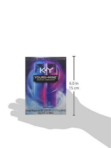 K-Y Yours + Mine Couples Lubricant, Adult Toy Friendly Personal Lubricant & Intimate Gel for Couples, Men, Women, Sex Lube, Clear, 2 x 1.5 Fl Oz, 2 count (Pack of 1)