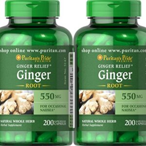 Puritan's Pride Ginger Root 550 mg-200 Capsules (2 Pack)