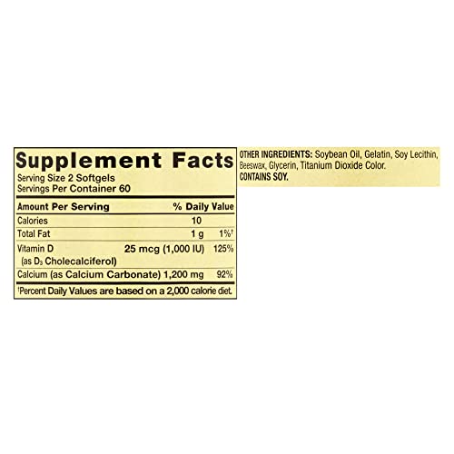 Spring Valley Rapid-Release Calcium 600 mg 120 SoftGels. Includes Luall Fridge Magnetic