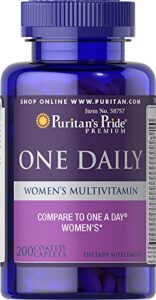 puritans pride one daily women’s multivitamin with zinc, supports immune health, 200 count