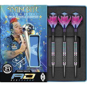 red dragon peter wright snakebite supa-venom 24 gram premium tungsten darts set with flights and stems