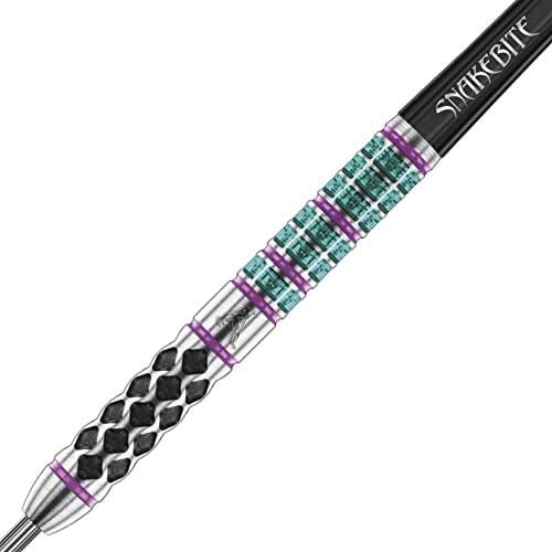 RED DRAGON Peter Wright Snakebite Supa-Venom 24 Gram Premium Tungsten Darts Set with Flights and Stems