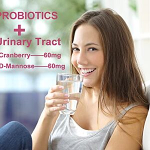 Probiotics-for-Women, Probiotics and Prebiotics, Cranberry and D-Mannose, 50-Billion-CFUs, Organic Probiotics for Digestive Health/Gut Health/Immune Booster/Weight Management, Women's Probiotics