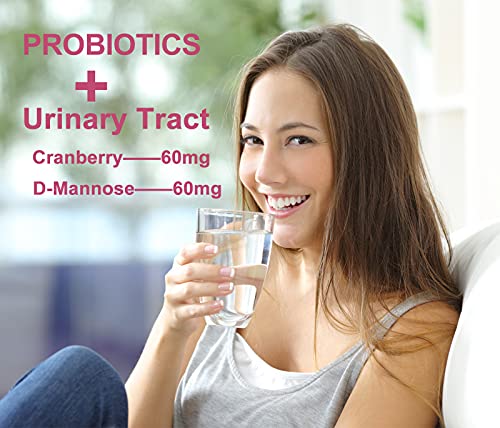 Probiotics-for-Women, Probiotics and Prebiotics, Cranberry and D-Mannose, 50-Billion-CFUs, Organic Probiotics for Digestive Health/Gut Health/Immune Booster/Weight Management, Women's Probiotics