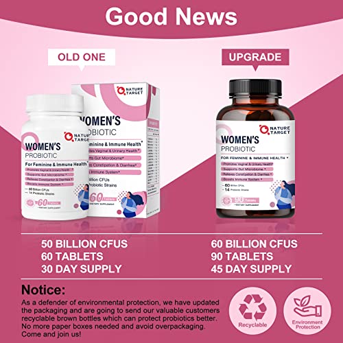 Probiotics-for-Women, Probiotics and Prebiotics, Cranberry and D-Mannose, 50-Billion-CFUs, Organic Probiotics for Digestive Health/Gut Health/Immune Booster/Weight Management, Women's Probiotics