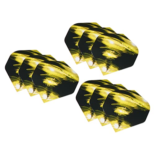 PATIKIL Dart Flights, 9 Pack PET Standard Darts Accessories Replacement Parts for Soft Tip Steel Tip, Black, Yellow